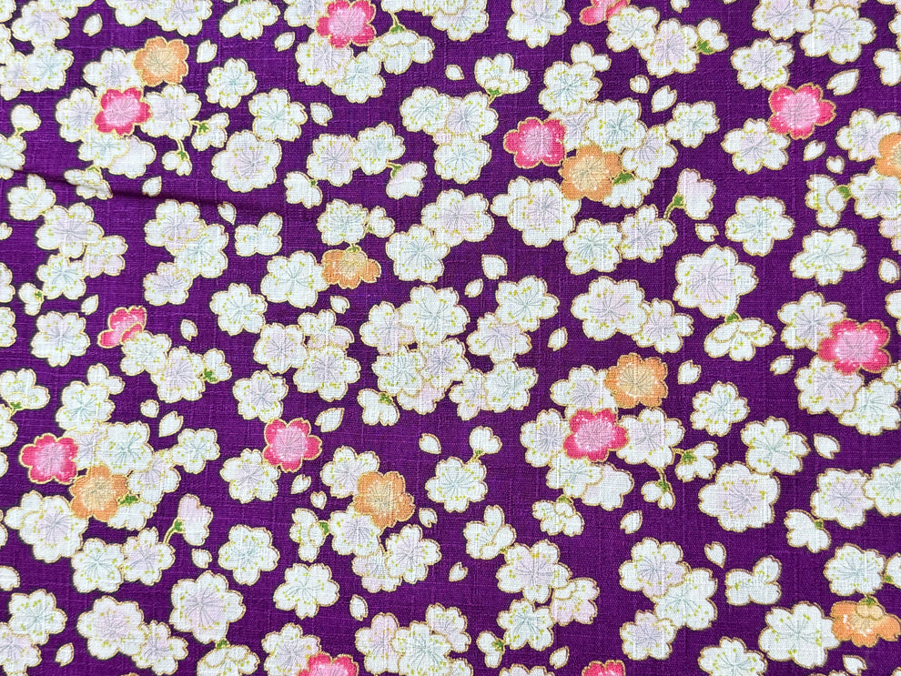 Sakura Purple Metallic Gold Accent - OSKikka Hokkoh – Cotton Studio
